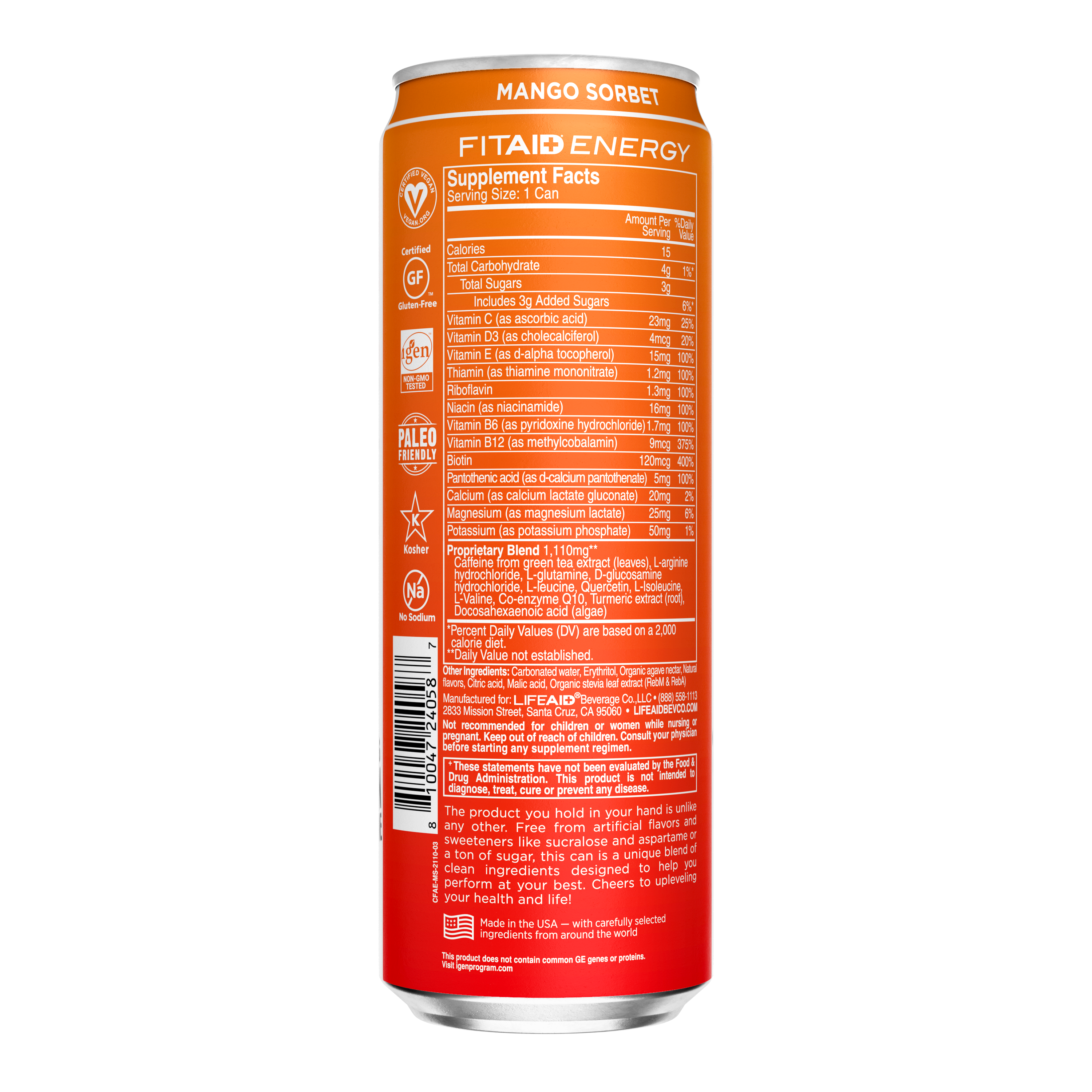 FITAID Energy® Mango Sorbet Blend - CryoBoost